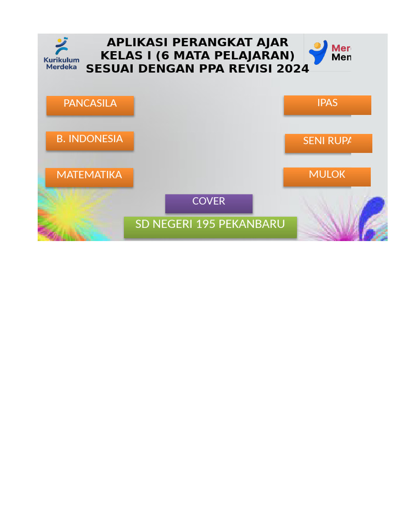 Aplikasi Perangkat Ajar Kumer Kelas 1 | PDF
