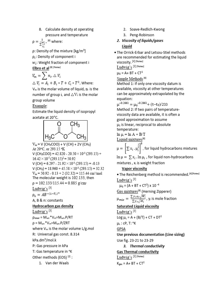 Process Engineering Density Calculations | PDF | Liquids | Density