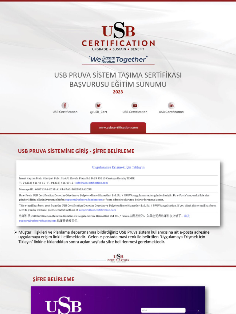 USB Certification - TC Başvurusu Eğitim Sunumu - 2023 | PDF