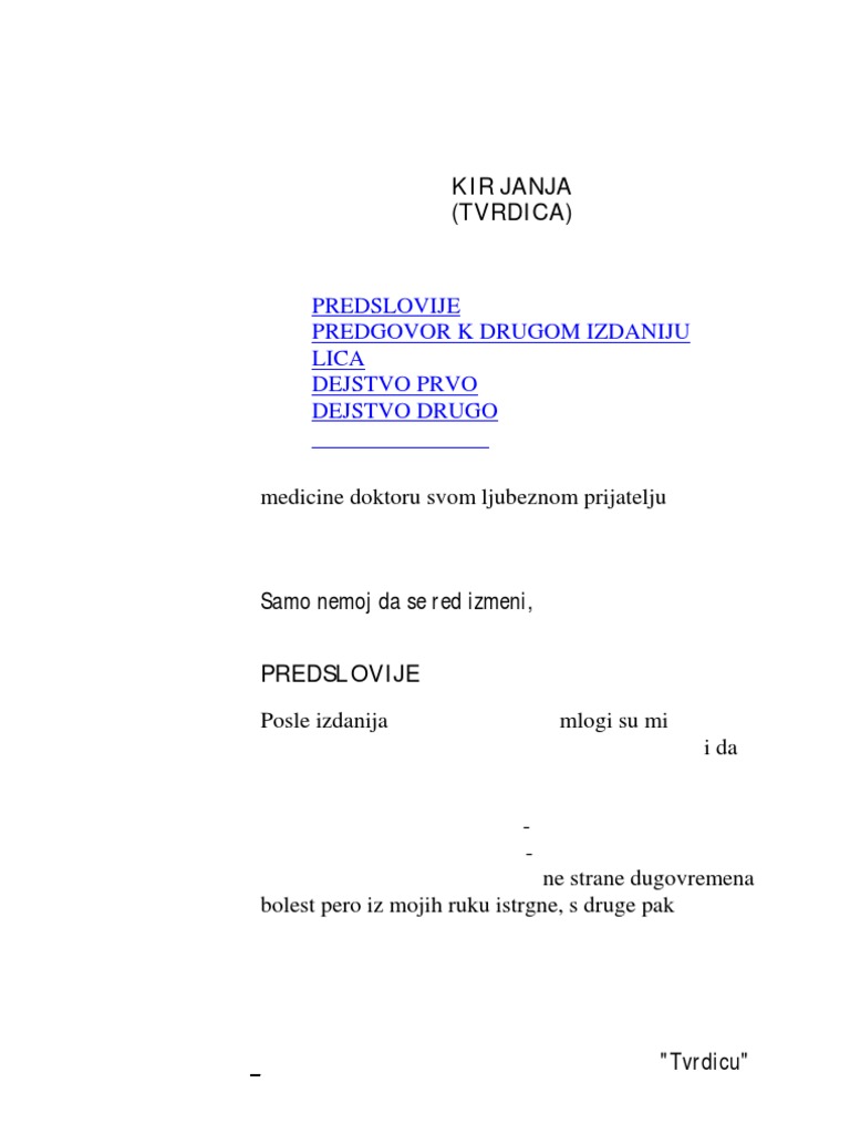 Sterija - Kir Janja | PDF