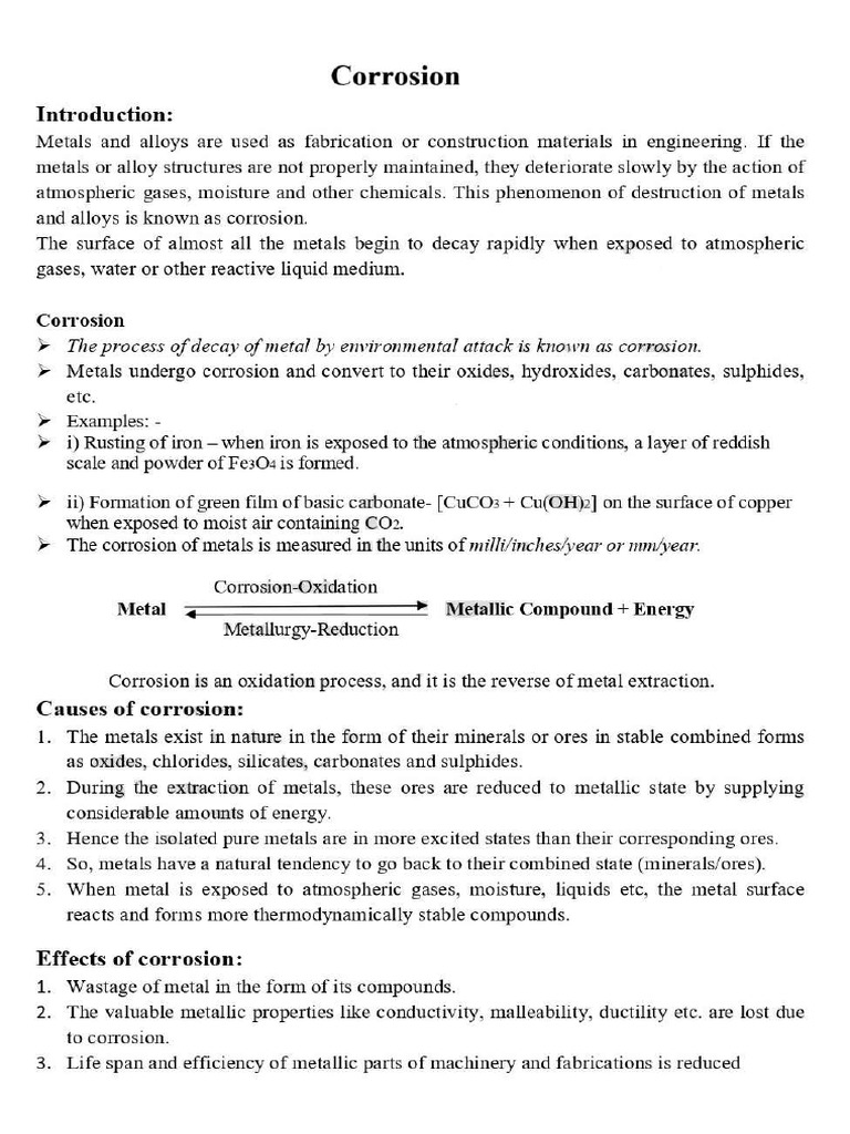 Introduction of Corrosion | PDF