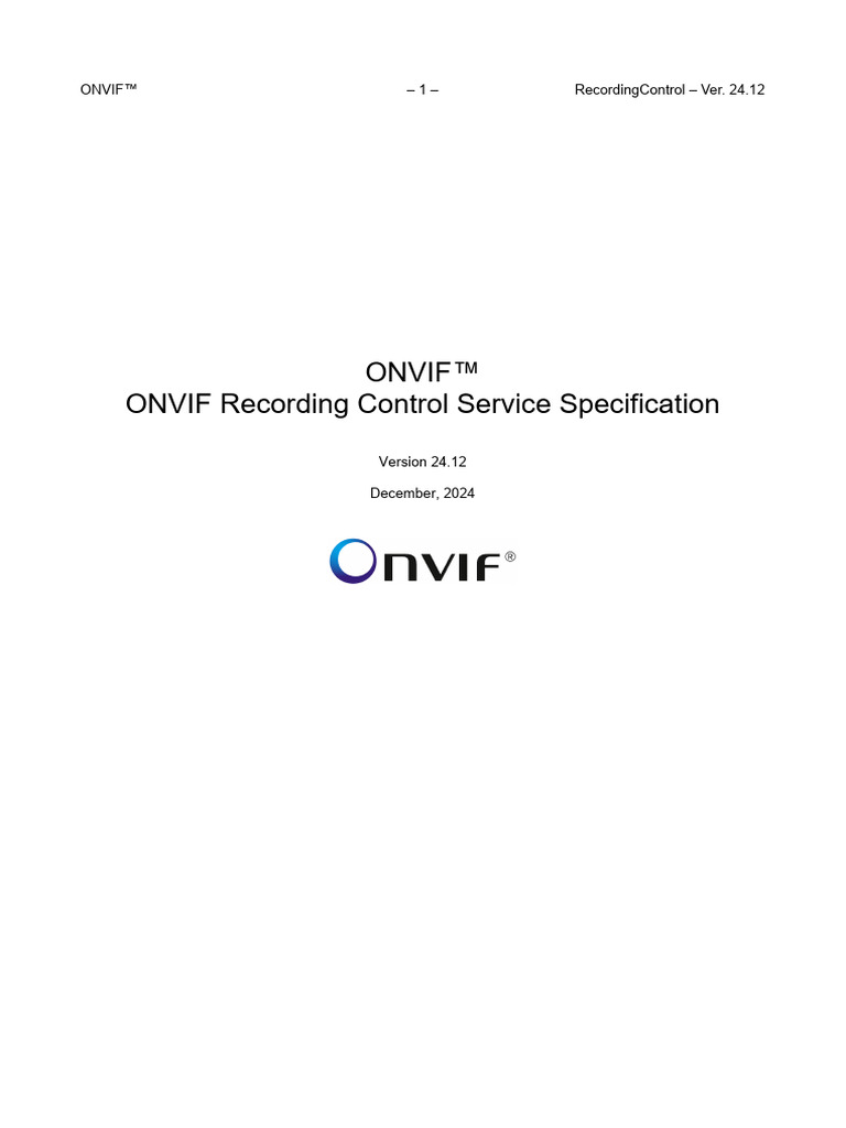 ONVIF Recording Control Specification | PDF | Metadata | Computer File
