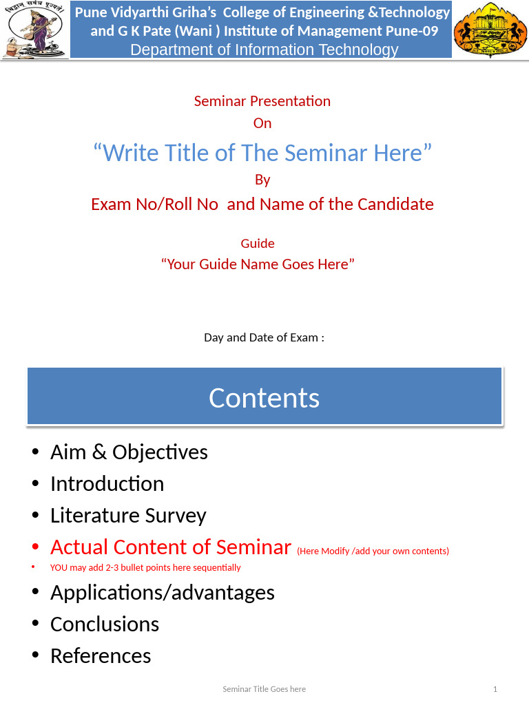 Seminar Presentation Format AY 2024-25 | PDF