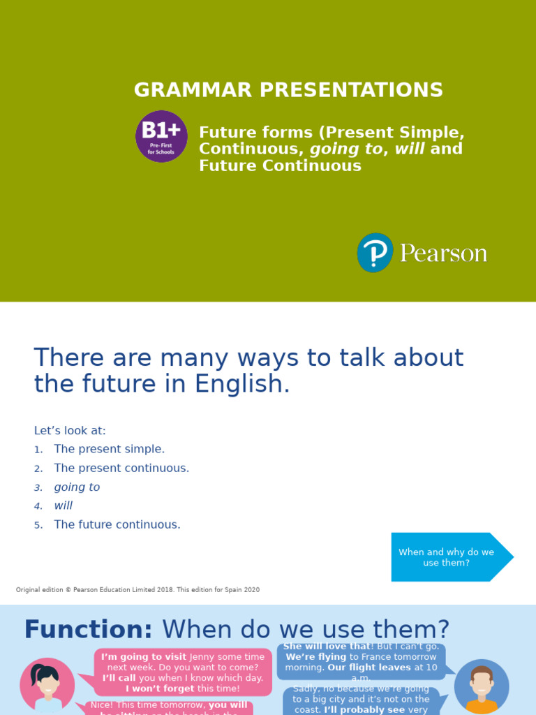 Future forms (Present Simple, Continuous, going to, will and Future ...