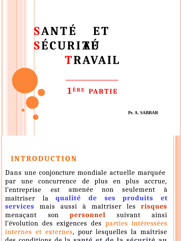 Cours SST | PDF | Risque | Gestion des risques