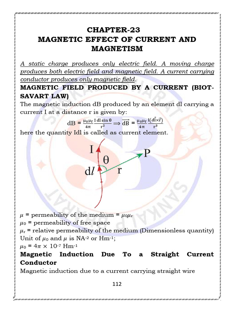 Magnetic Effects of Current Explained | PDF | Magnetic Field | Force