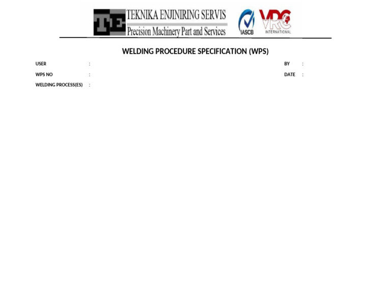 WELDING PROCEDURE SPECIFICATION | PDF