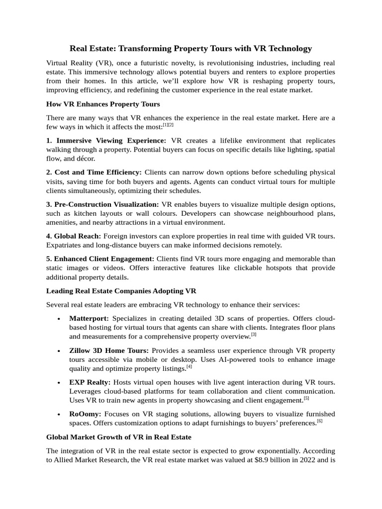 VR in Real Estate | PDF | Virtual Reality | Computing