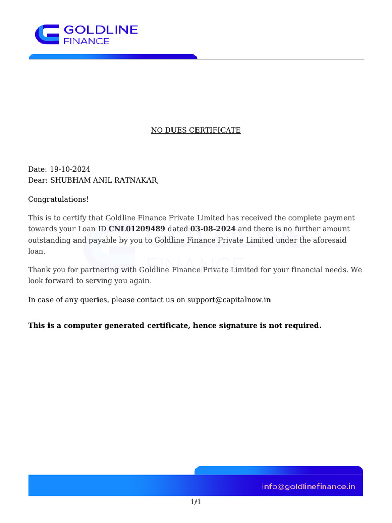 NOC Letter CNL01209489 1897760 1729349279 | PDF