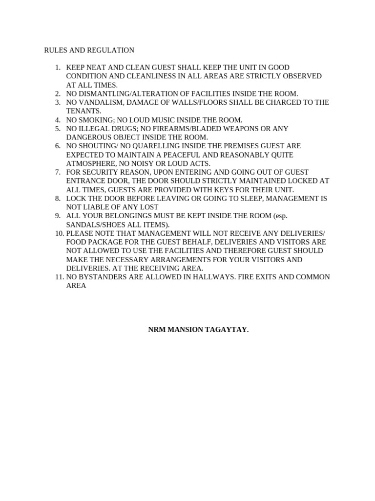Rules and Regulation | PDF