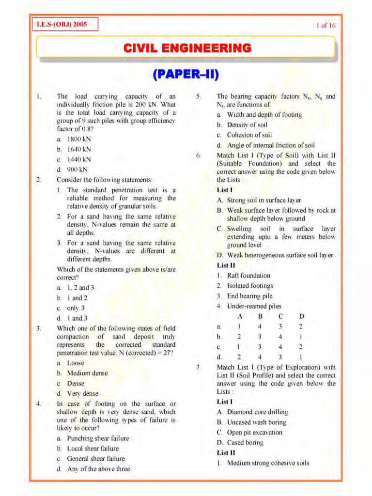 IES Paper Civil Eng 2 | PDF