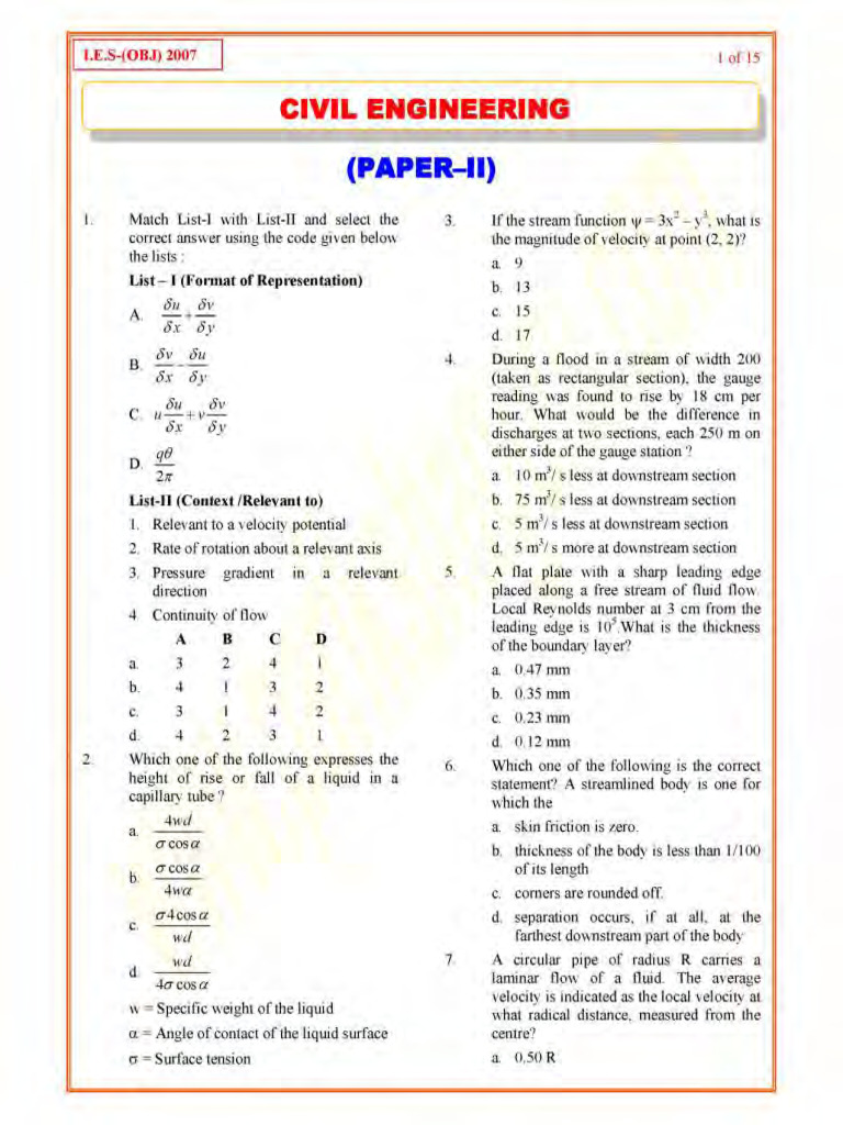 IES Paper Civil Eng 1 | PDF