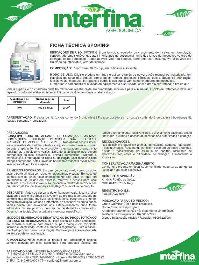 Ficha Tecnica - Spoking | PDF | Aedes aegypti