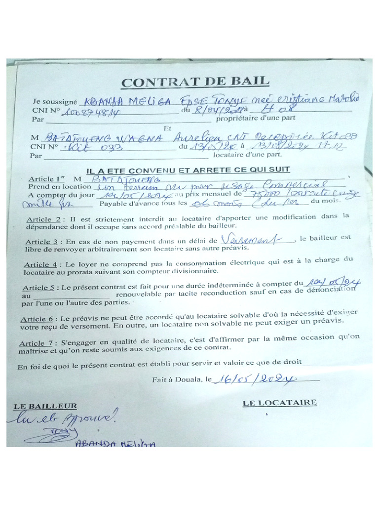 Contrat de Bail | PDF