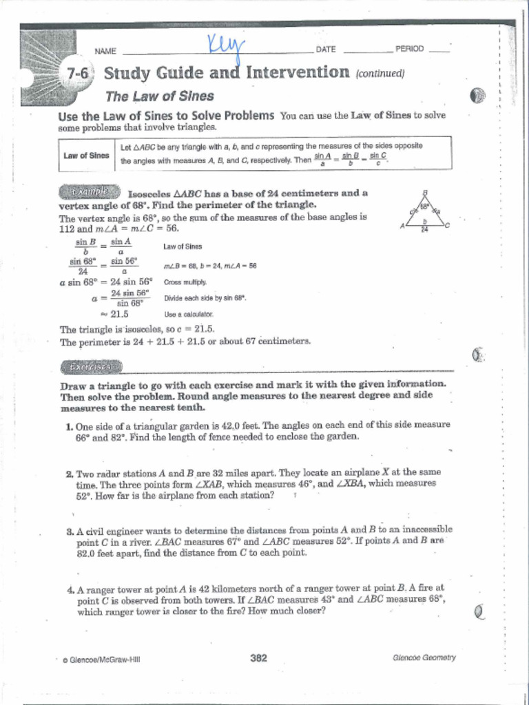 7-6 Study Guide and Practice Worksheet Ans Key | PDF