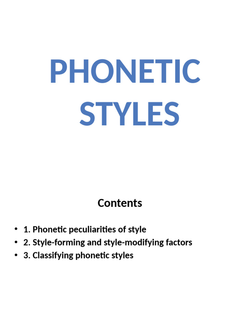 Phono Stylistics | PDF | Communication | Phonetics