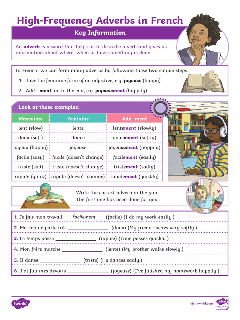 T MFL 1673272286 French Grammar High Frequency Adverbs Activity Sheet ...
