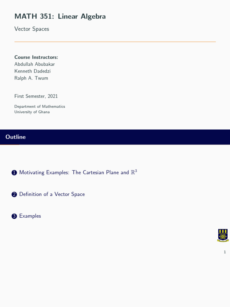 Linear Algebra: Vector Spaces Explained | PDF | Linear Subspace ...