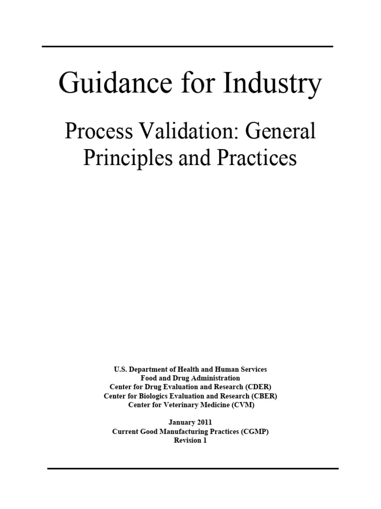 Guidance For Industry: Process Validation: General Principles and Practices | PDF | Verification ...