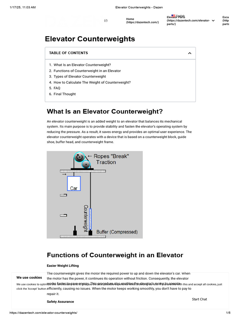 Elevator Counterweights - Dazen | PDF | Elevator | Concrete