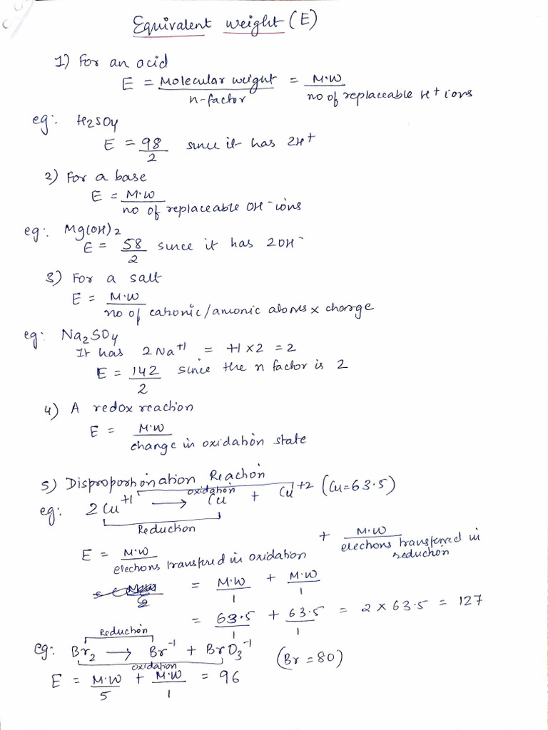 Equivalent Weight | PDF