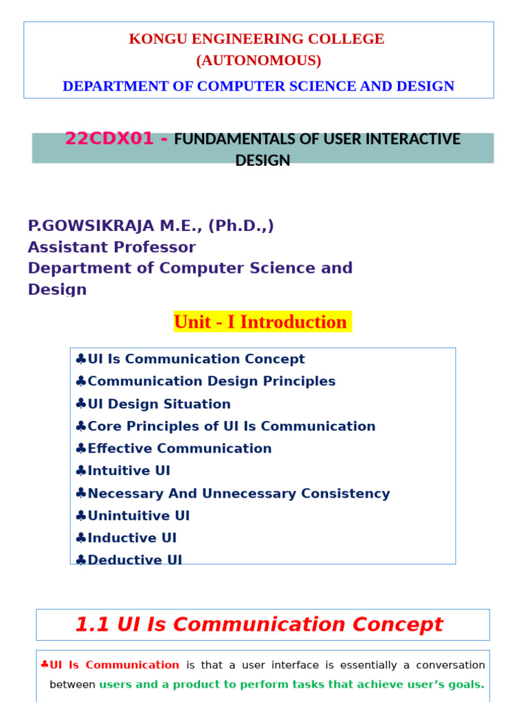 Fundamentals of User Interactive Design | PDF | User Interface | User ...