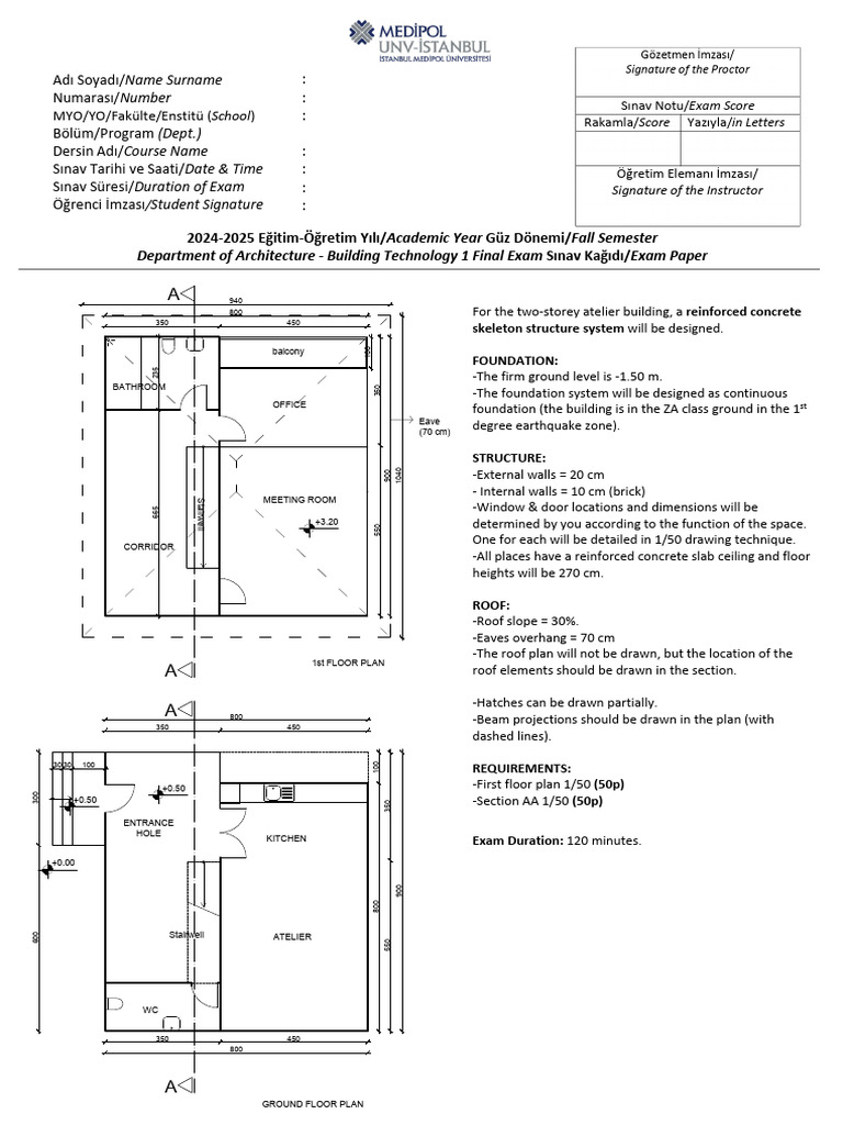 2425f Arc Bt1 Final Exam | PDF | Structural Engineering | Building Technology
