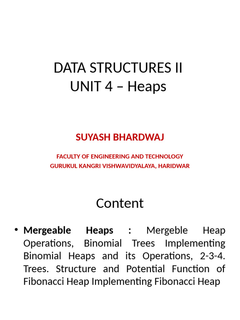 Unit 4 Heap | PDF | Algorithms And Data Structures | Computer Programming