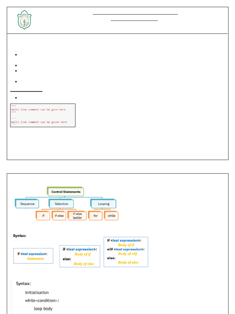 aec358e054e2f1caca410d8b016aee6f | PDF | Python (Programming Language) | Control Flow