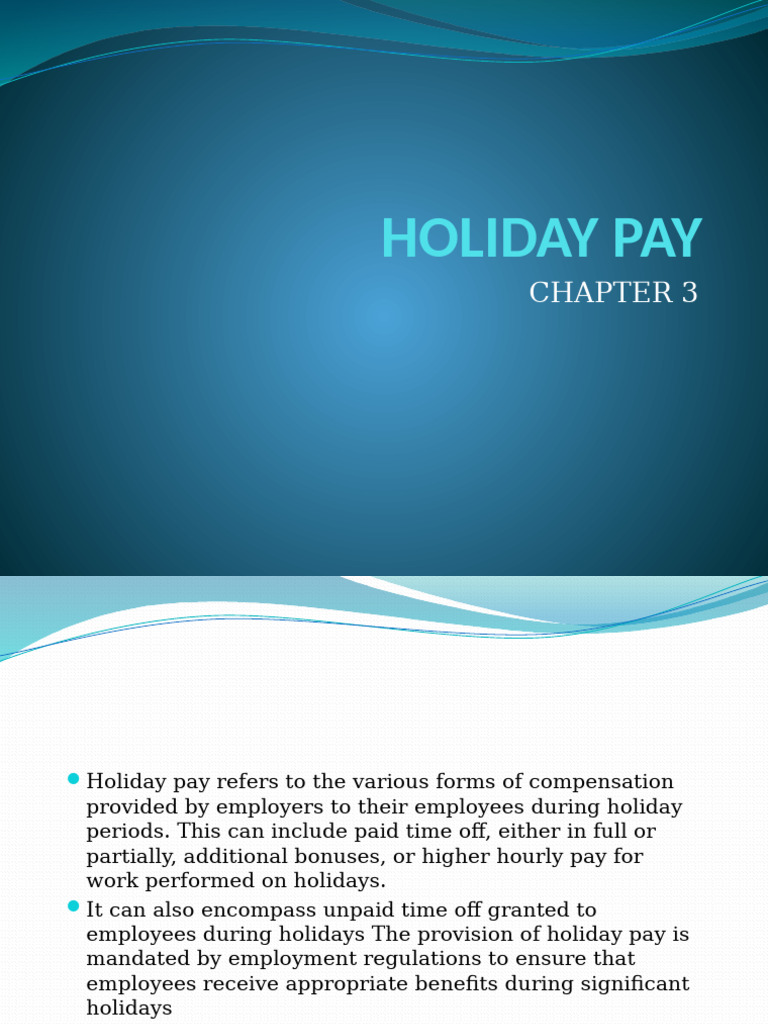 Lesson 3 Holiday Pay | PDF | Cost Of Living | Employment