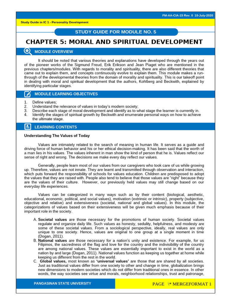 Moral and Spiritual Development Guide | PDF | Morality | Social Psychology