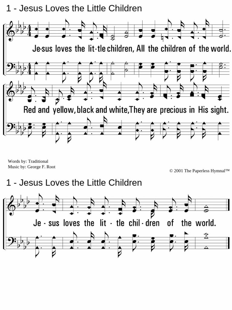 Jesus Loves the Little Children Hymn | PDF