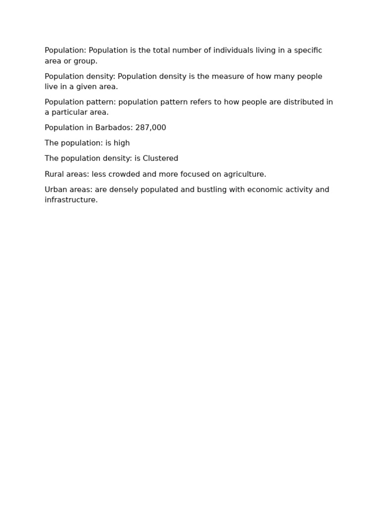 Barbados Population and Density Insights | PDF