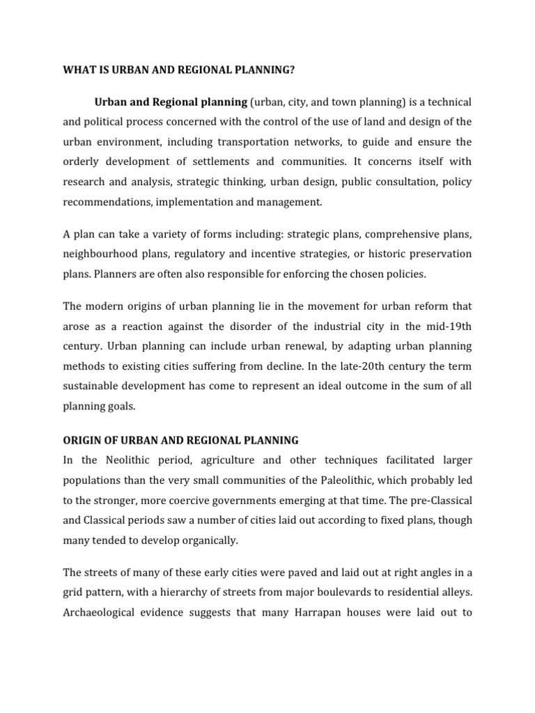 What Is Urban and Regional Planning | PDF | Urban Planning | Community