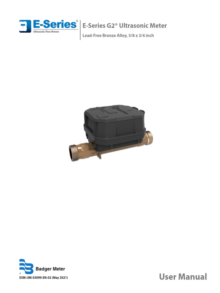 E Series G2 Ultrasonic 5 8 X 3 4 Inch Bronze Meter User Manual | PDF ...