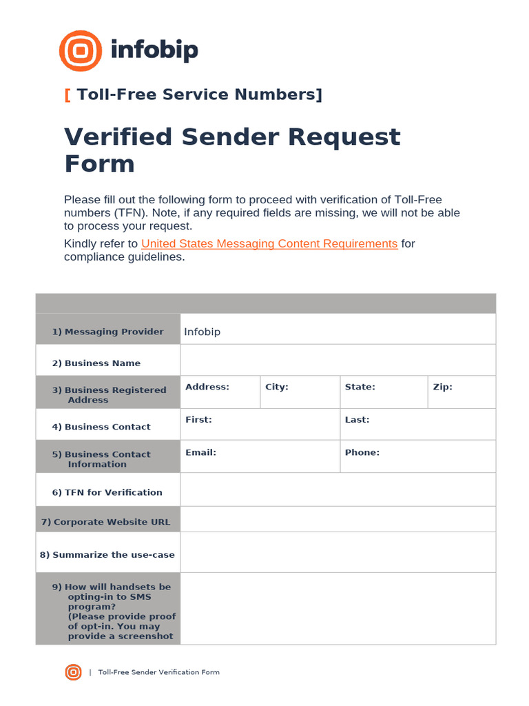 Tfn Sender Verification Form | PDF