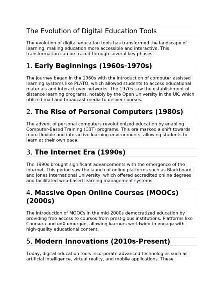 The Evolution of Digital Education Tools | PDF