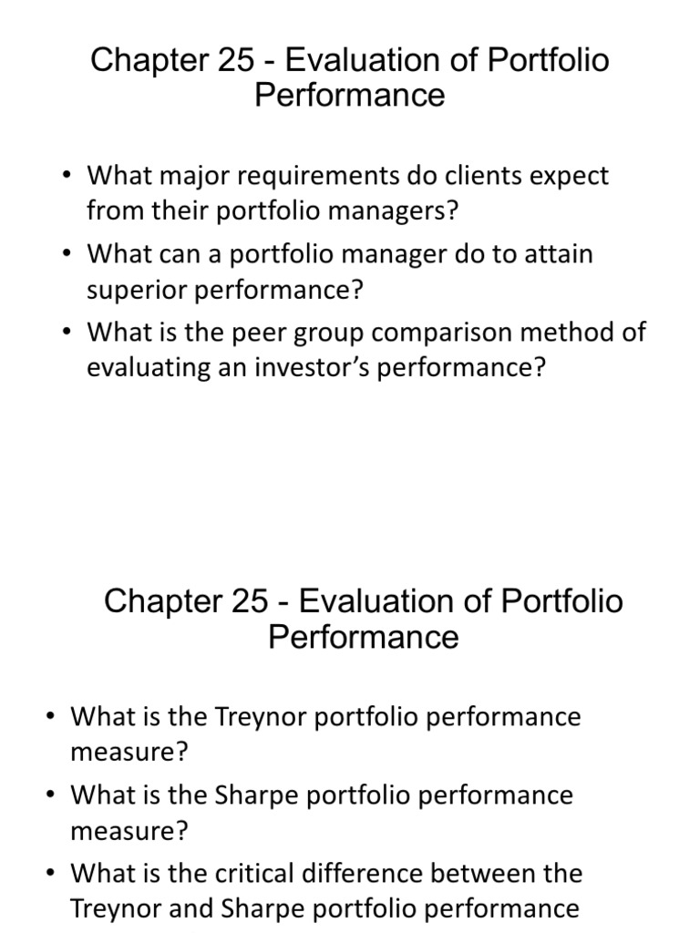Chapter 25 - Evaluation of Portfolio Performance | PDF | Capital Asset ...