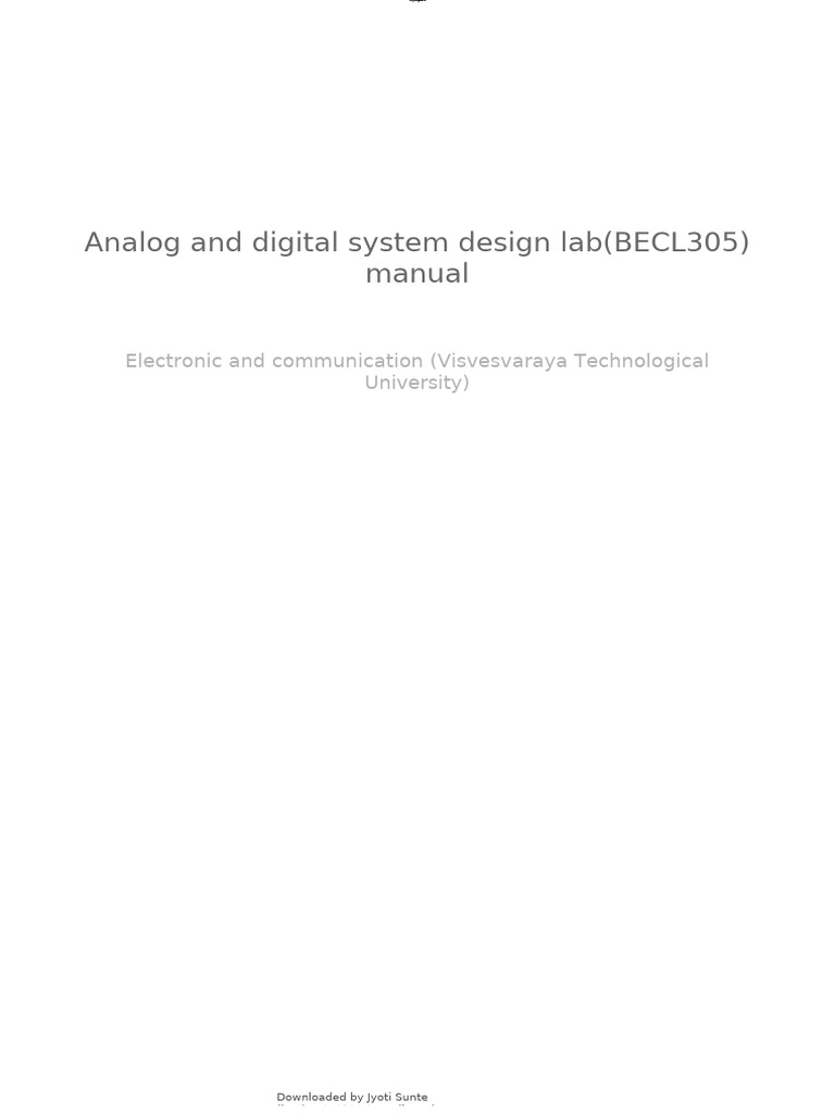 Analog and Digital System Design Labbecl305 Manual | PDF | Electronic Oscillator | Amplifier