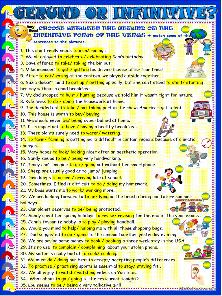 Gerund or Infinitive With KEY | PDF