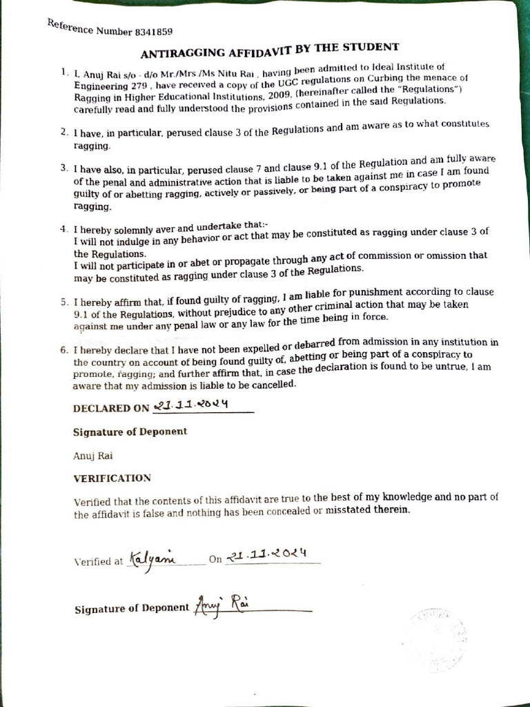 Anti Ragging Student Anuj Rai - Compressed | PDF | Education Issues | Students