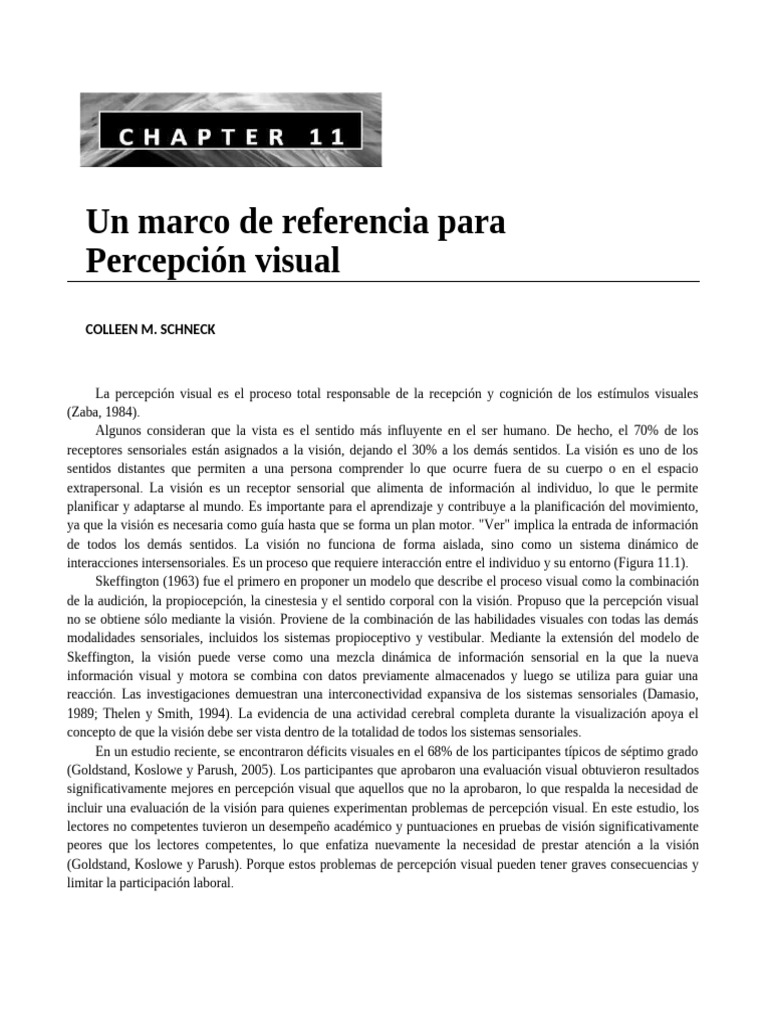 Un Marco de Referencia para la Percepción Visual | PDF | Percepción | Ojo humano