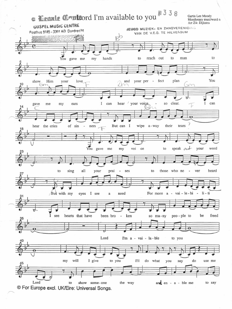 Lord I'm Available To You - Sheet 1 | PDF | Language Arts & Discipline ...