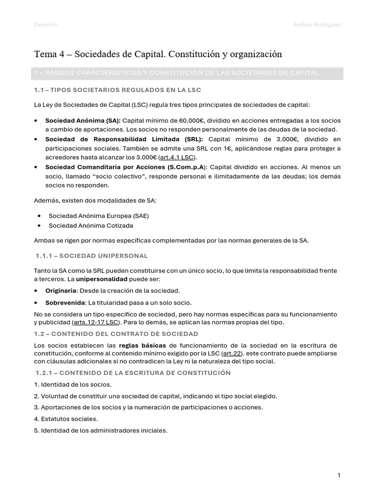 Tema 4 - Derecho | PDF | Compartir (Finanzas) | Dividendo