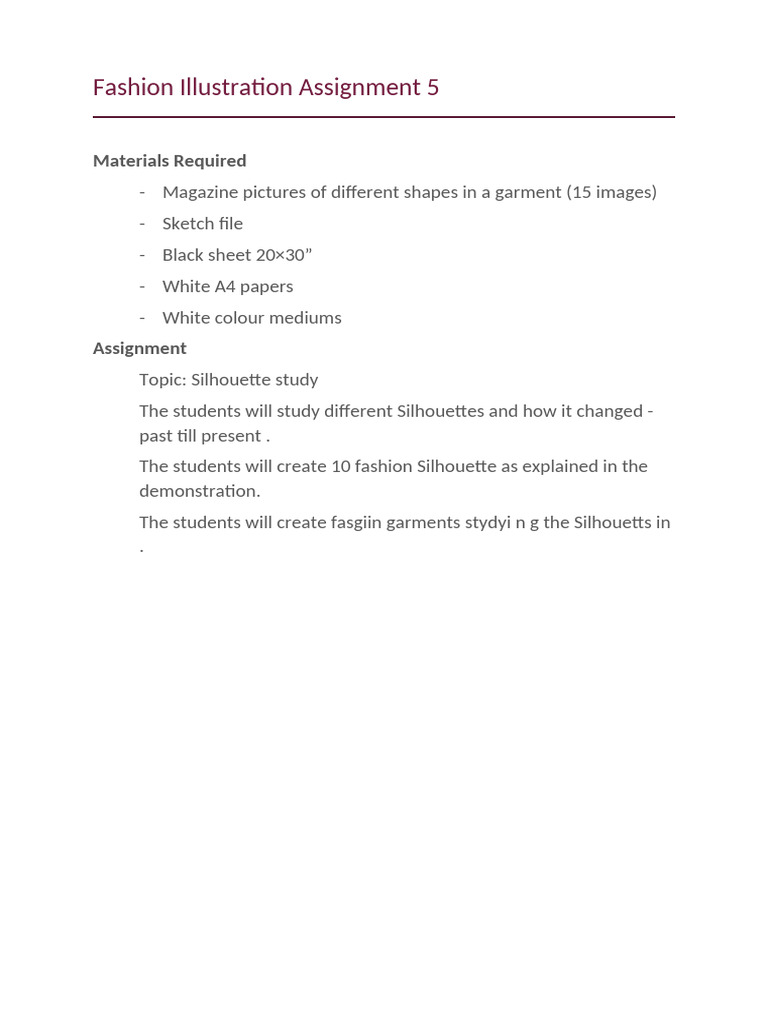 Silhouette Study | PDF