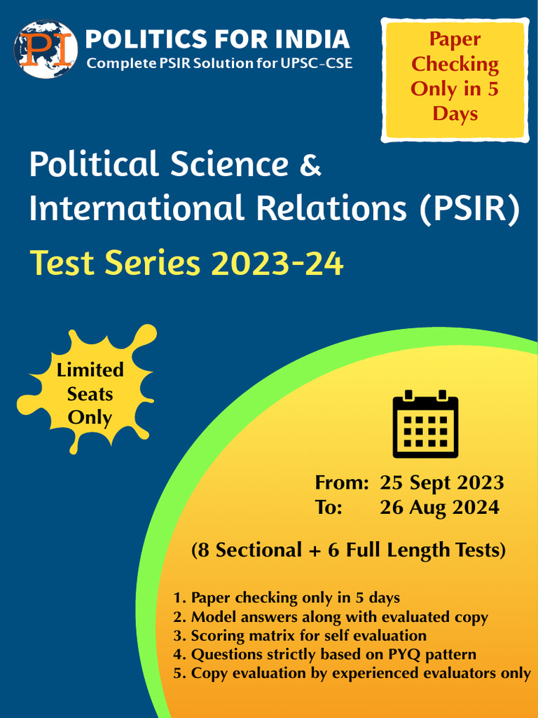 Psir Test Series Brochure and Time Table | PDF