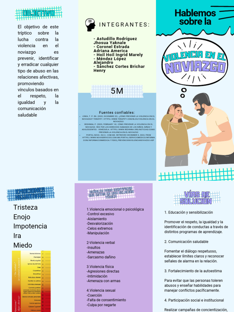 Triptico Depresion y Ansiedad Organico Azul | PDF | Violencia | Las emociones