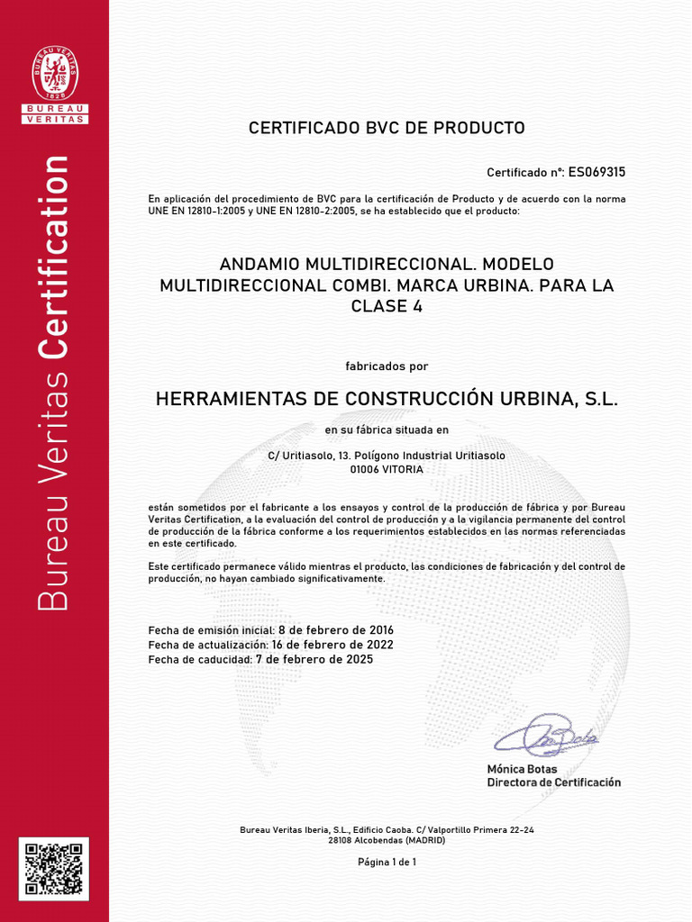 Certificado BVC Andamio 2022-2025 | PDF