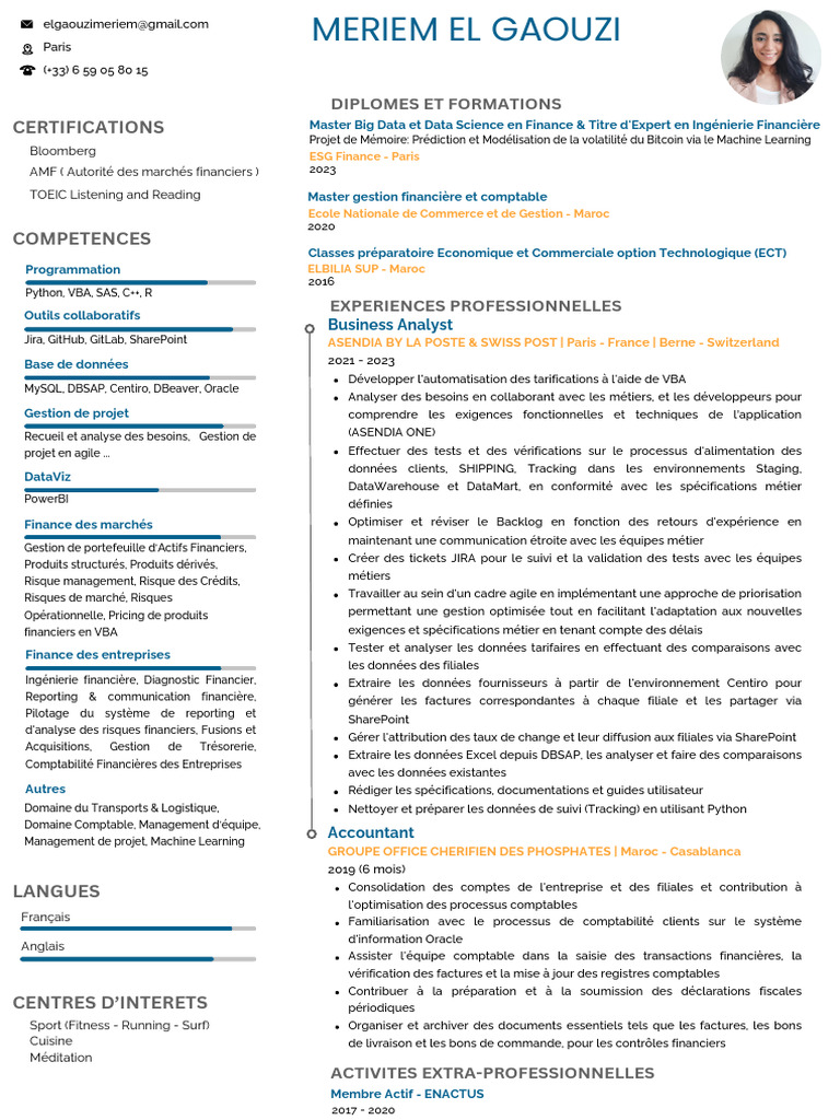 CV Imane El Gaouzi - Comptable Junior | PDF | Gestion de projet ...