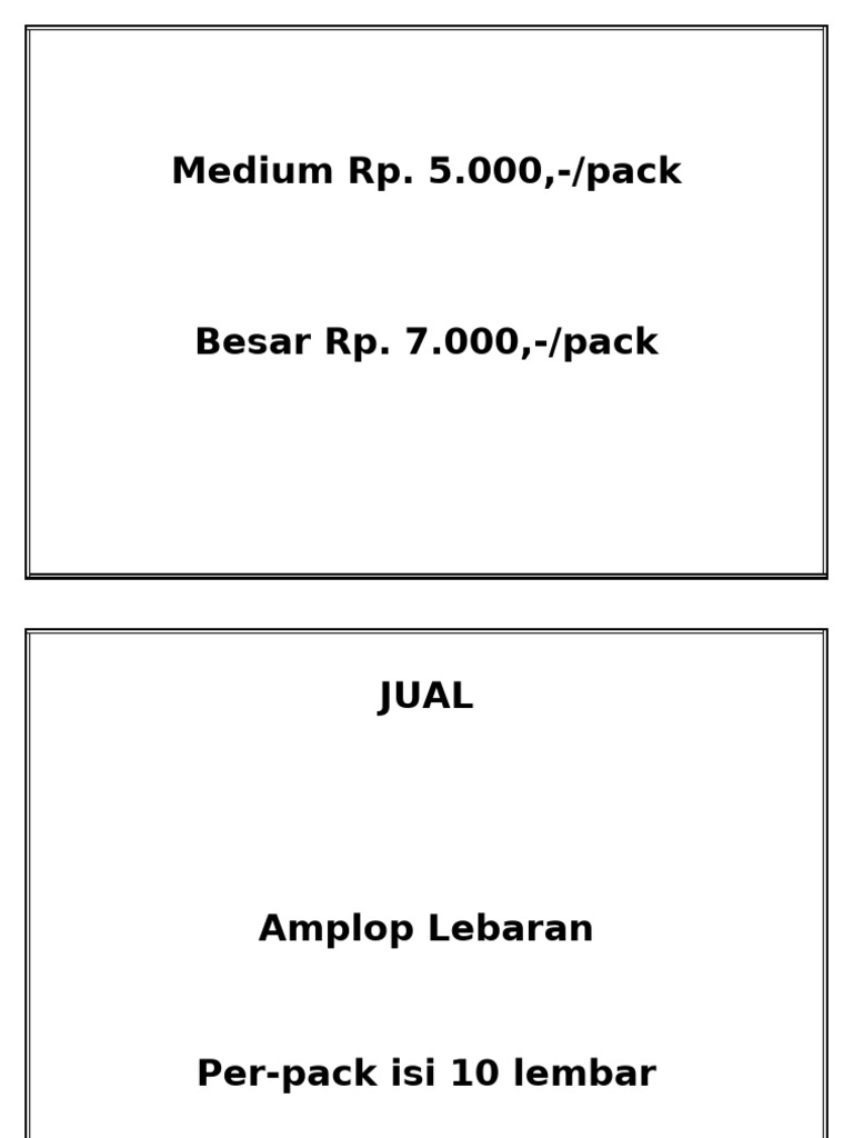 Amplop Lebaran | PDF
